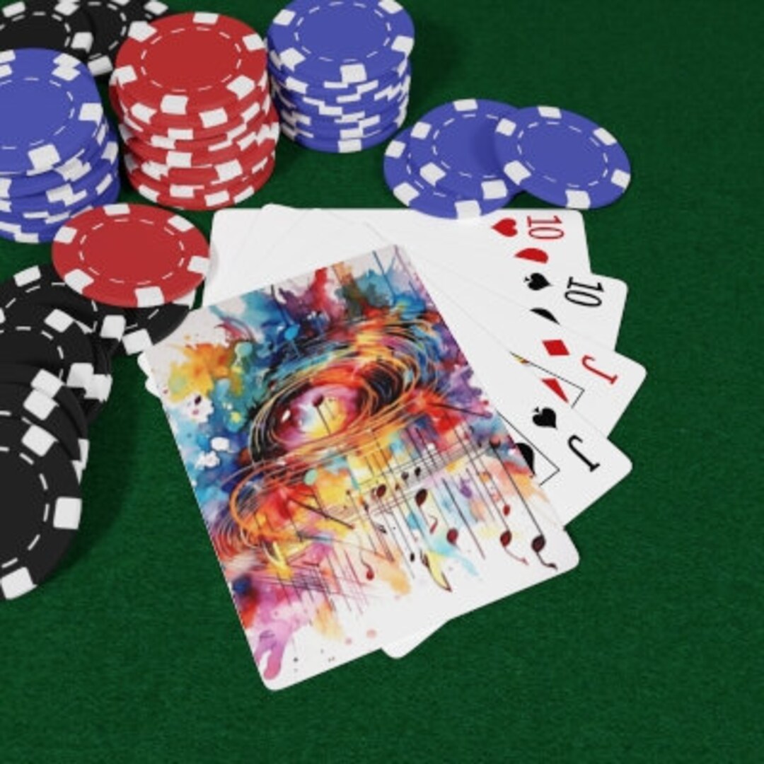 Abstract Musical Notes Poker Cards, Poker Player Gift, Poker Playing ...