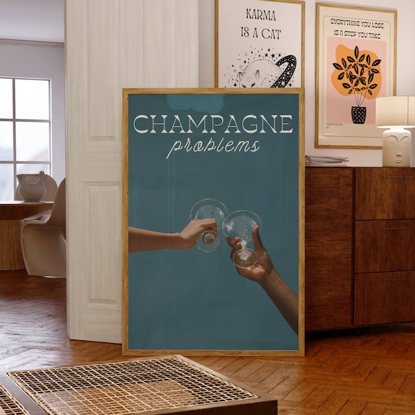 Champagne Poster - Etsy