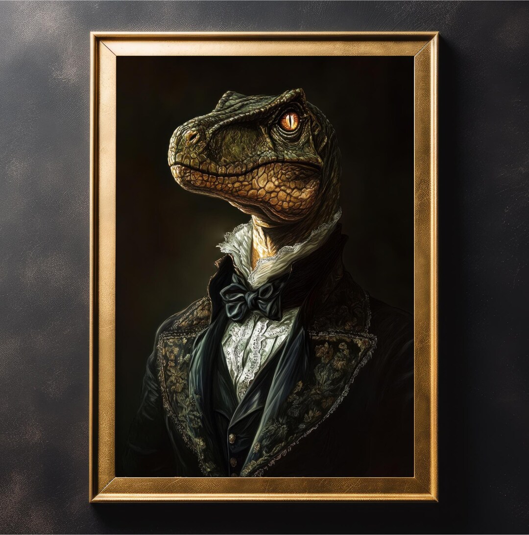 Victorian Dinosaur Art Print: Gothic Spooky Home Decor - Etsy