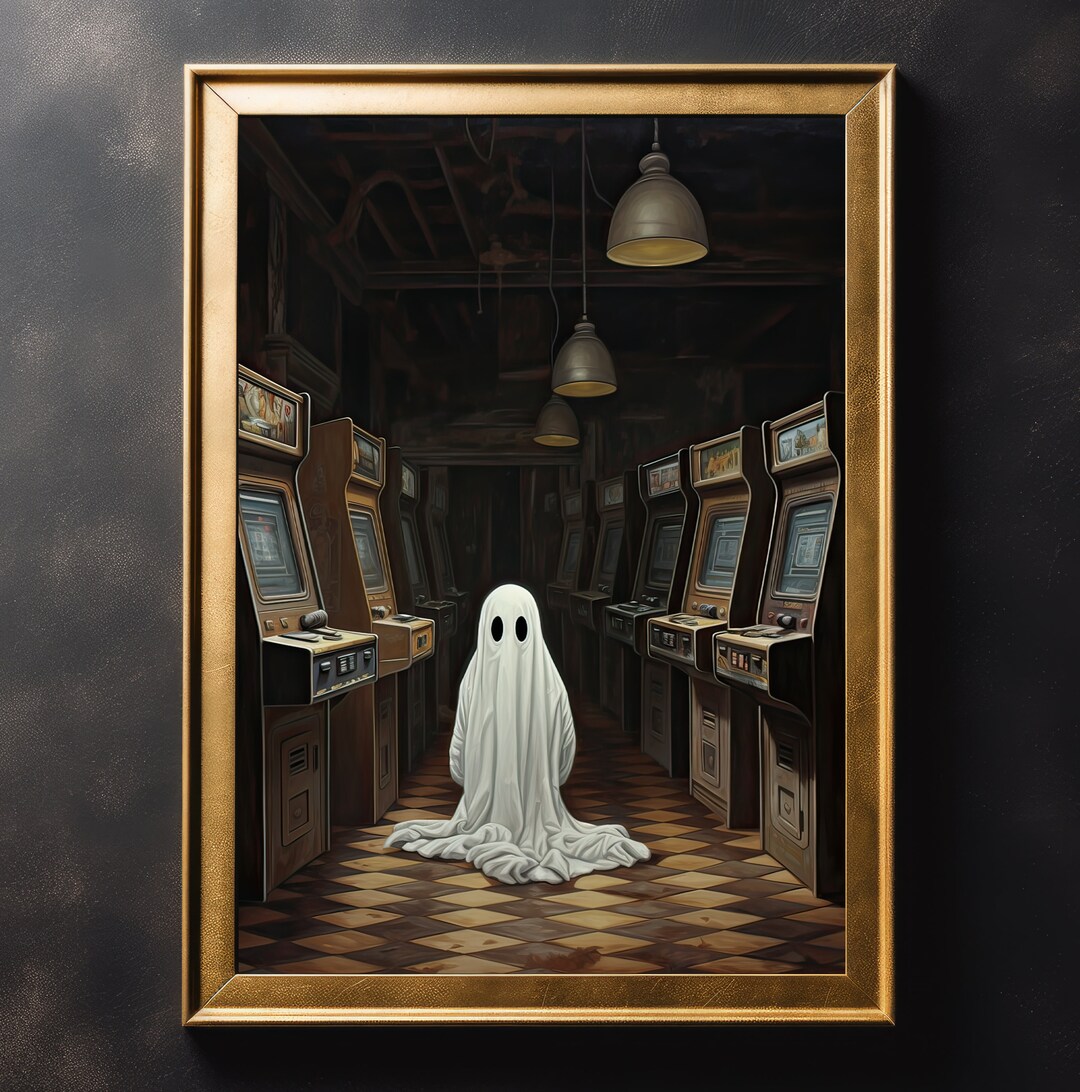Small Ghost in Arcade Vintage Wall Art Print - Vintage Poster, Art ...
