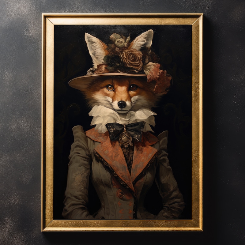 Large Gothic Fox Art - Etsy UK