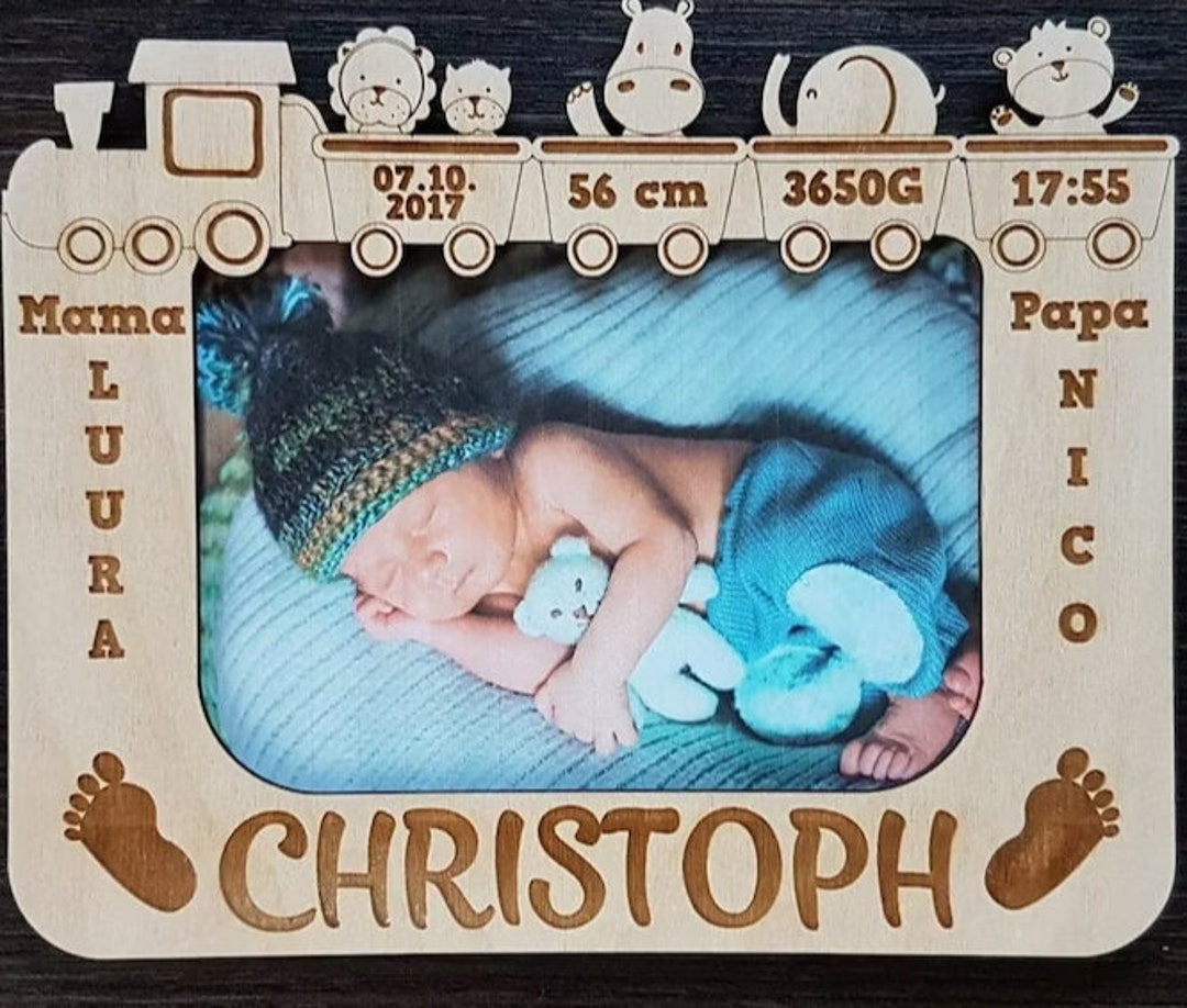 Personalized Embroidered Baby Photo Frame - Etsy