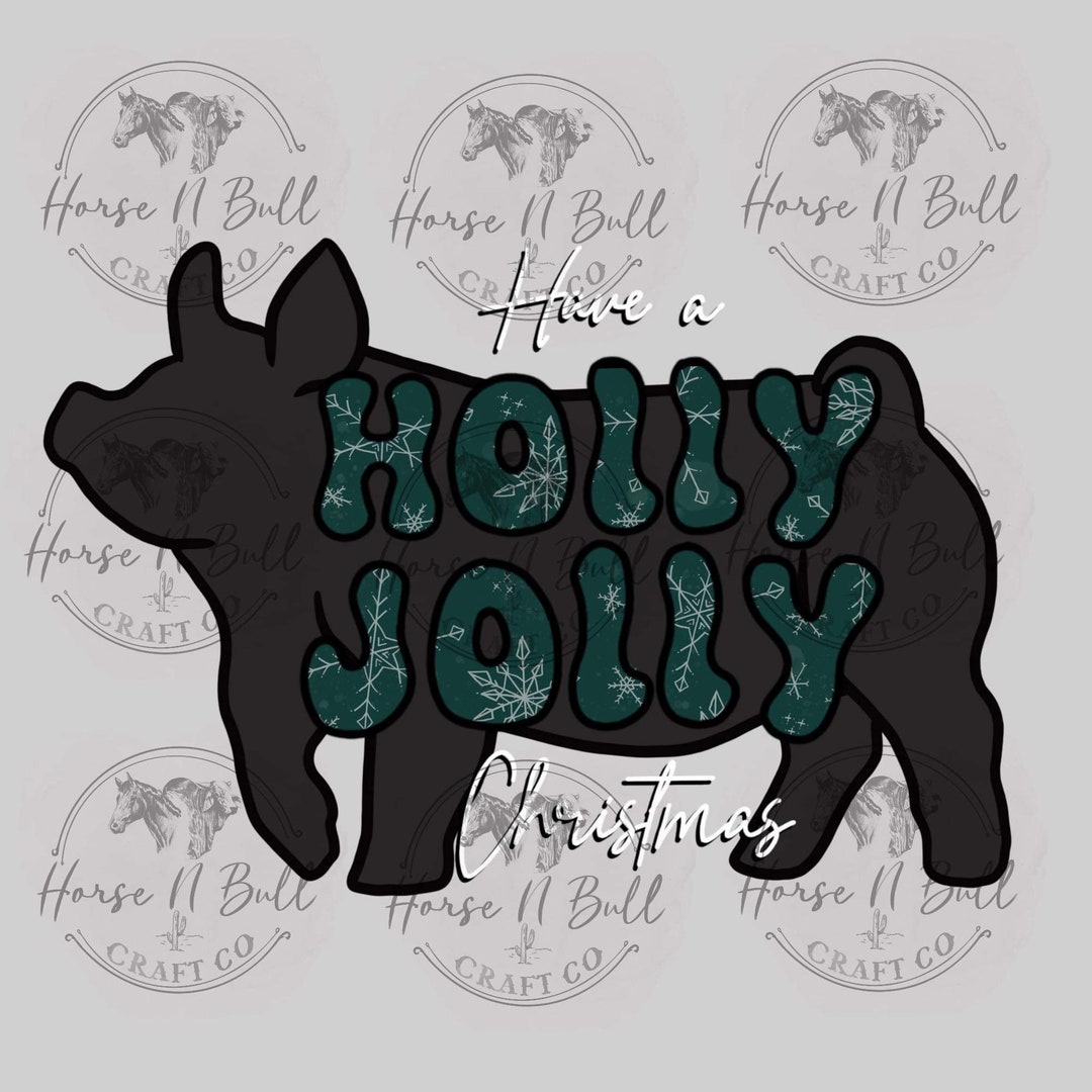 Holly Jolly Show Hog PNG - Etsy
