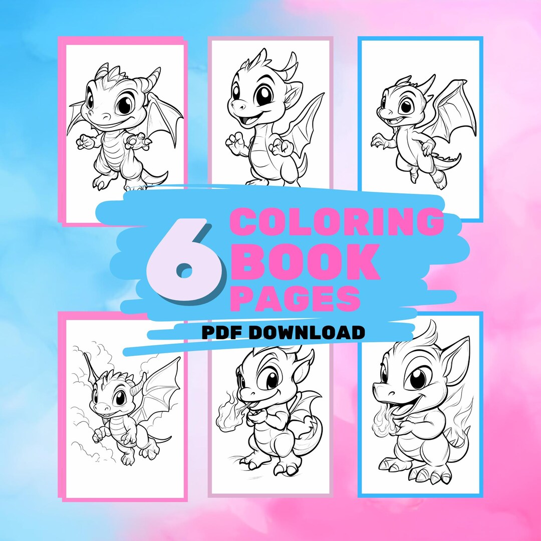 Dragon Coloring Pages for Children | 6 Printable Coloring Book ...