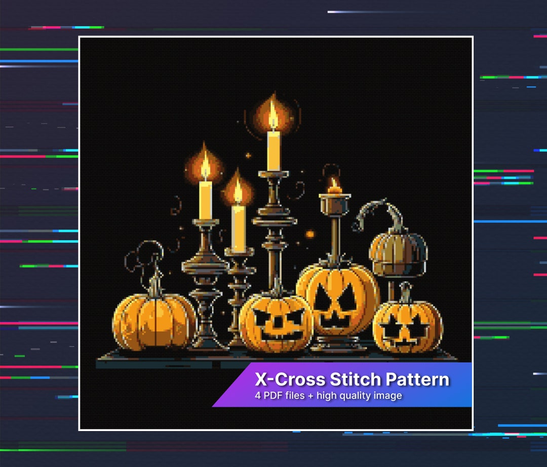 Gloomy Pumpkins Halloween, Cross Stitch Pattern, Xstitch, Magic, Spooky ...