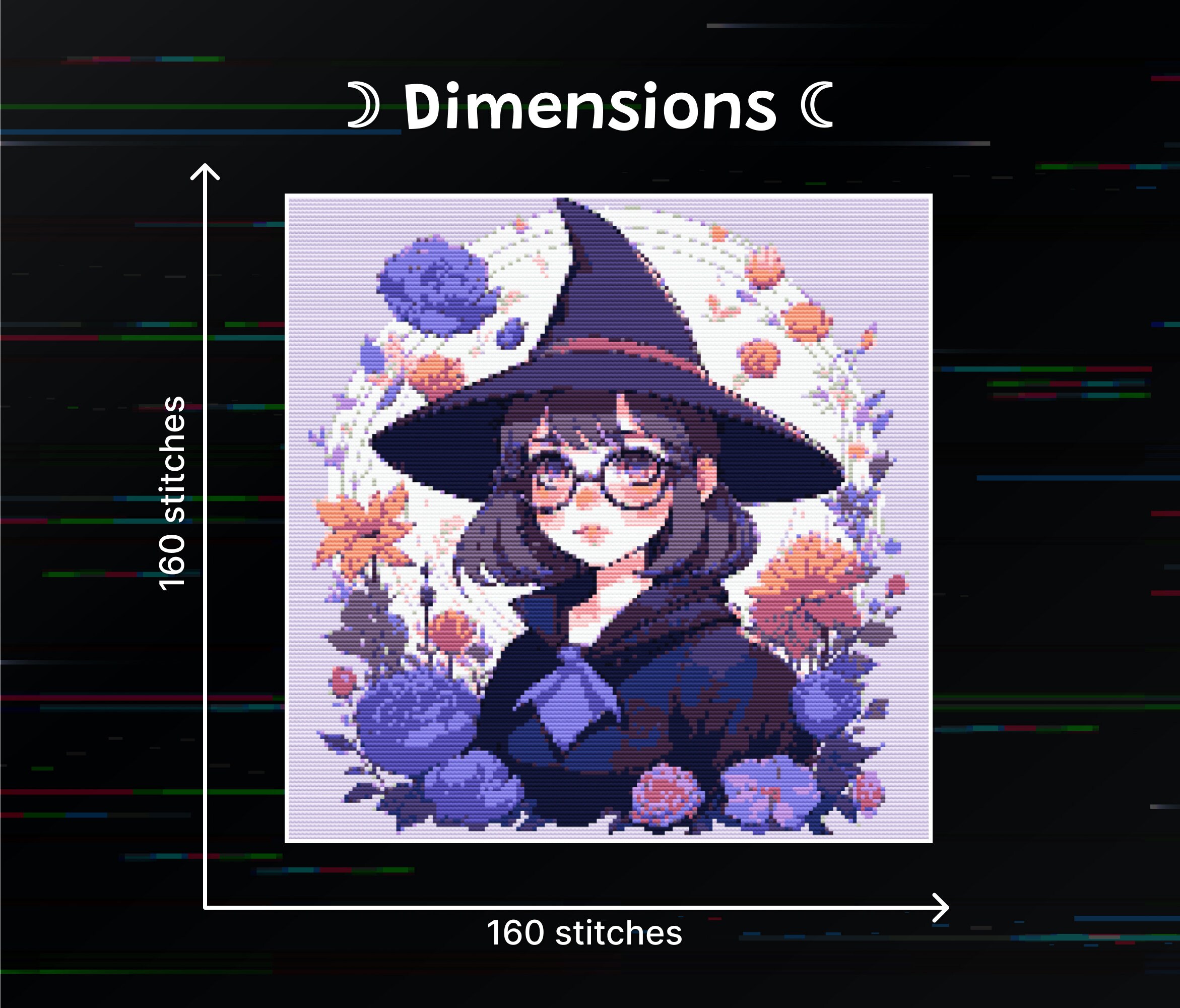 Witch With Glasses, Cross Stitch Pattern, Xstitch, Magic, Mysterious ...