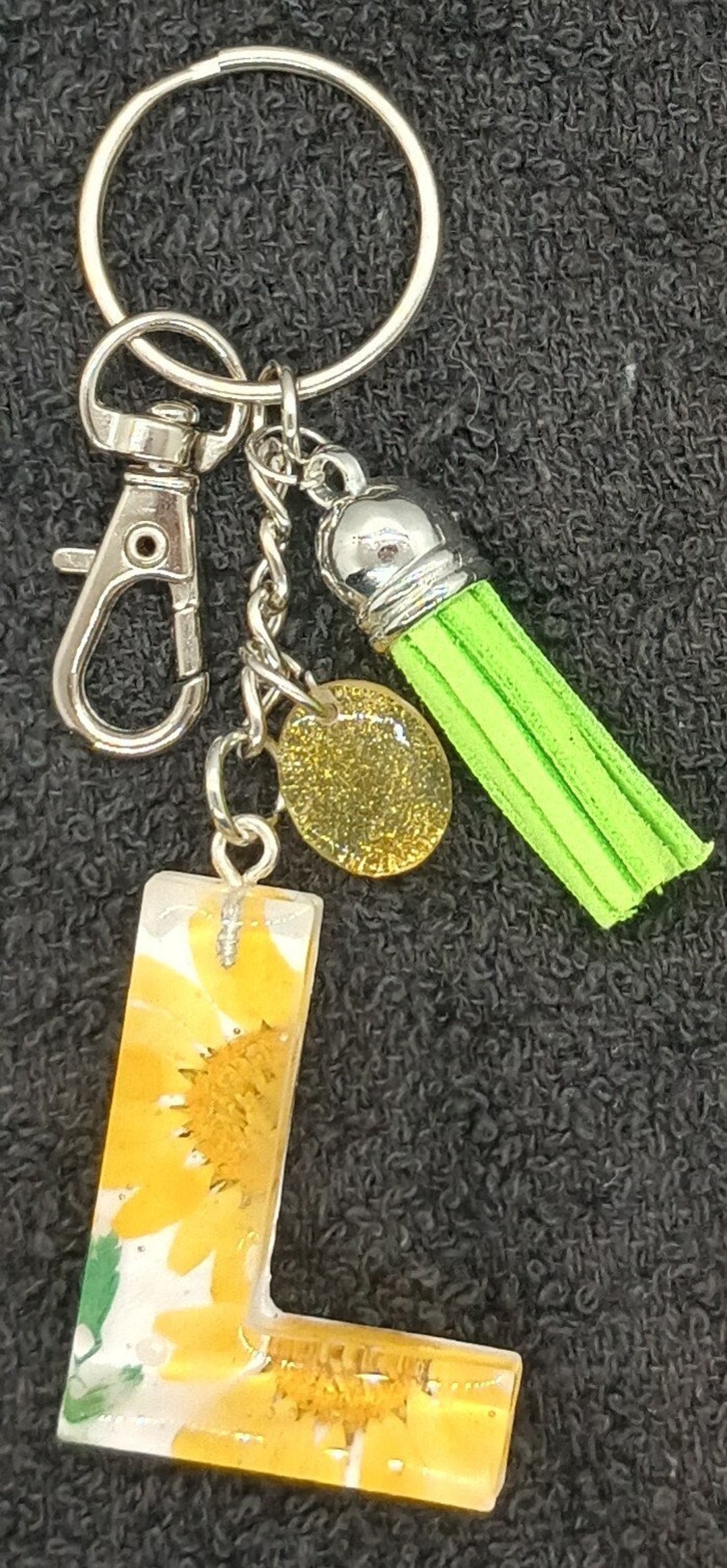 Flower Letter L Keychain - Etsy