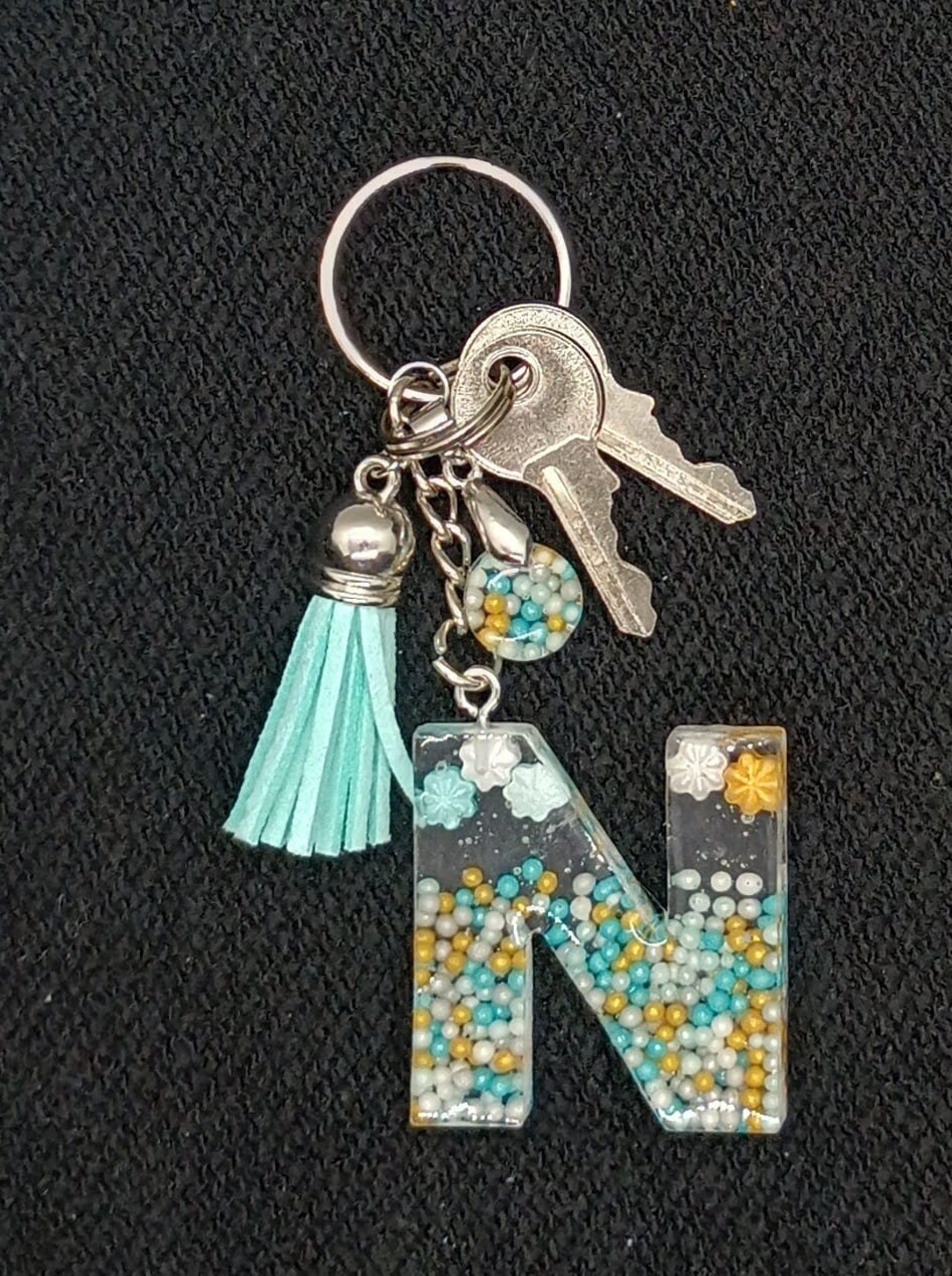 Sprinkles and Snowflake Letter N Keychain - Etsy