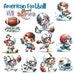 Cute American Football Watercolor Clipart Set, Cute Sports ...