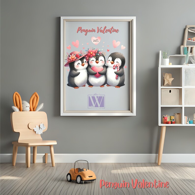 Cute Penguin Sweet Love, Penguins Watercolor Clipart, Romantic Animal ...