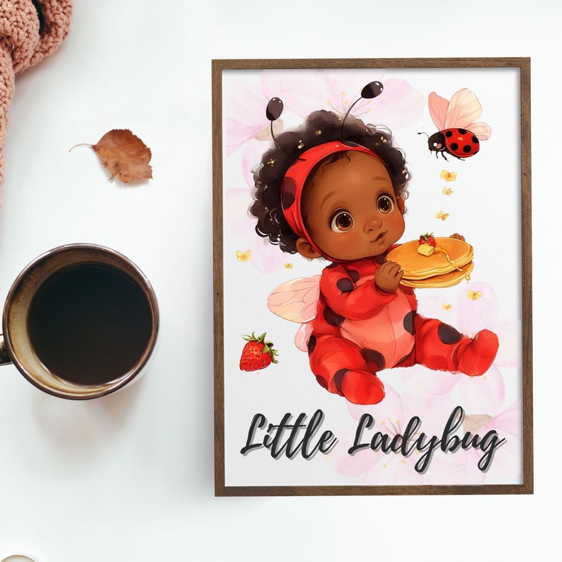 Ladybug Baby Clipart: African American PNG Elements (digital Download ...