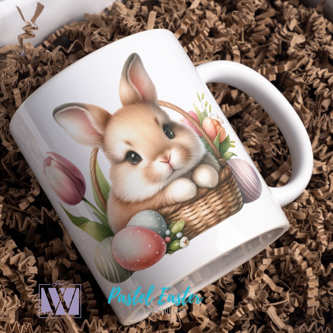 Pastel Easter Clipart, Digital Download, Easter Bunny Watercolor ...