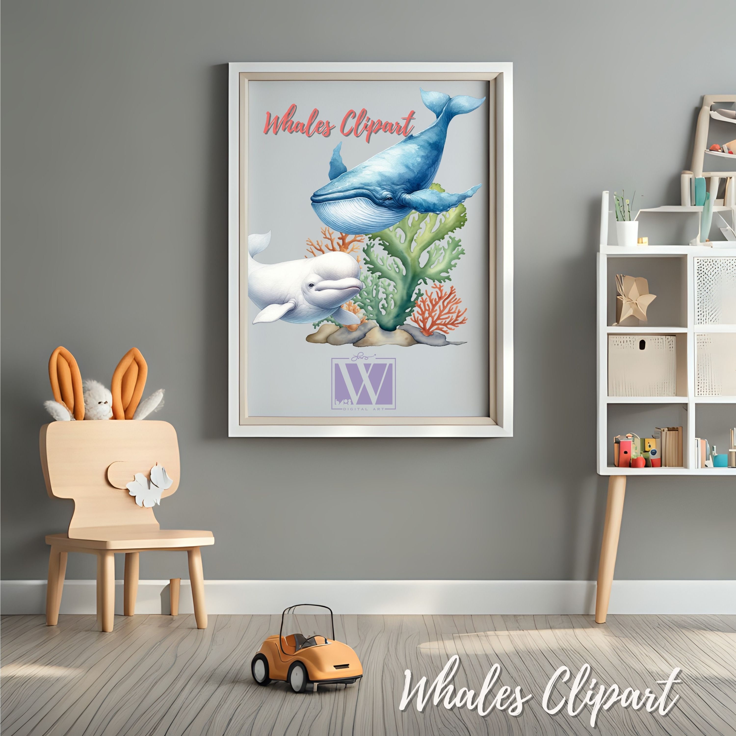 Watercolor Whale Clipart: Ocean Marine Mammals (20 PNG) - Etsy