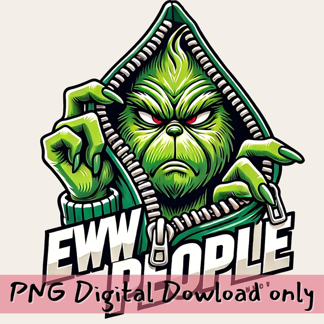 Grumpy Green Grinch Clipart eww People Design, Funny Christmas Anti ...