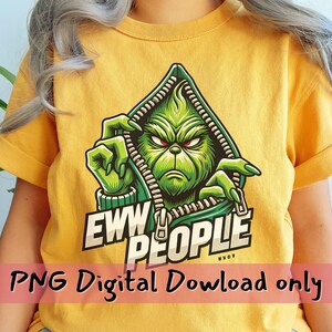 Grumpy Grinch "eww People" PNG Clipart, Funny Christmas Anti-social ...