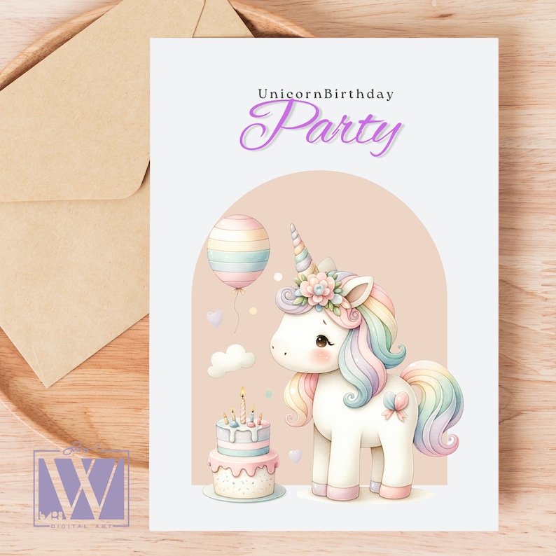 Cute Unicorn Rainbow Birthday Clipart, Unicorn Png, Magic Unicorn ...