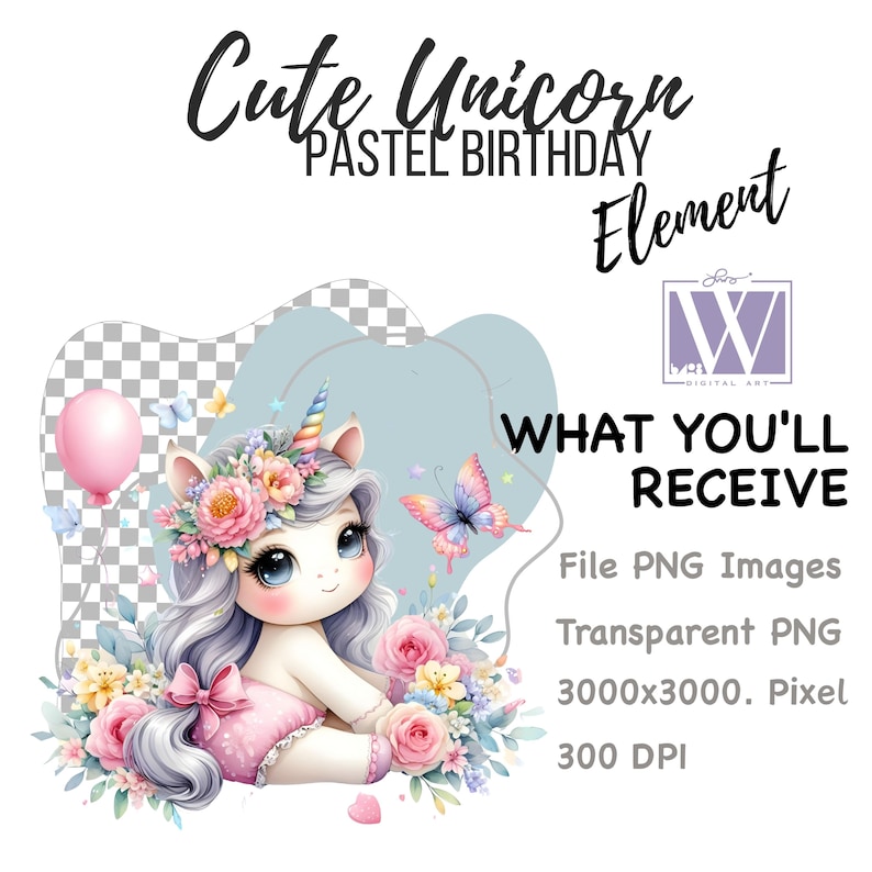 Cute Unicorn Clipart, Rainbow Birthday, Unicorn Png, Magic Unicorn ...