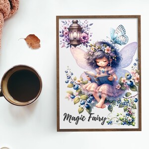 Blueberry Fairy Clipart: Watercolor Garden PNG (4096x4096 Px) - Etsy