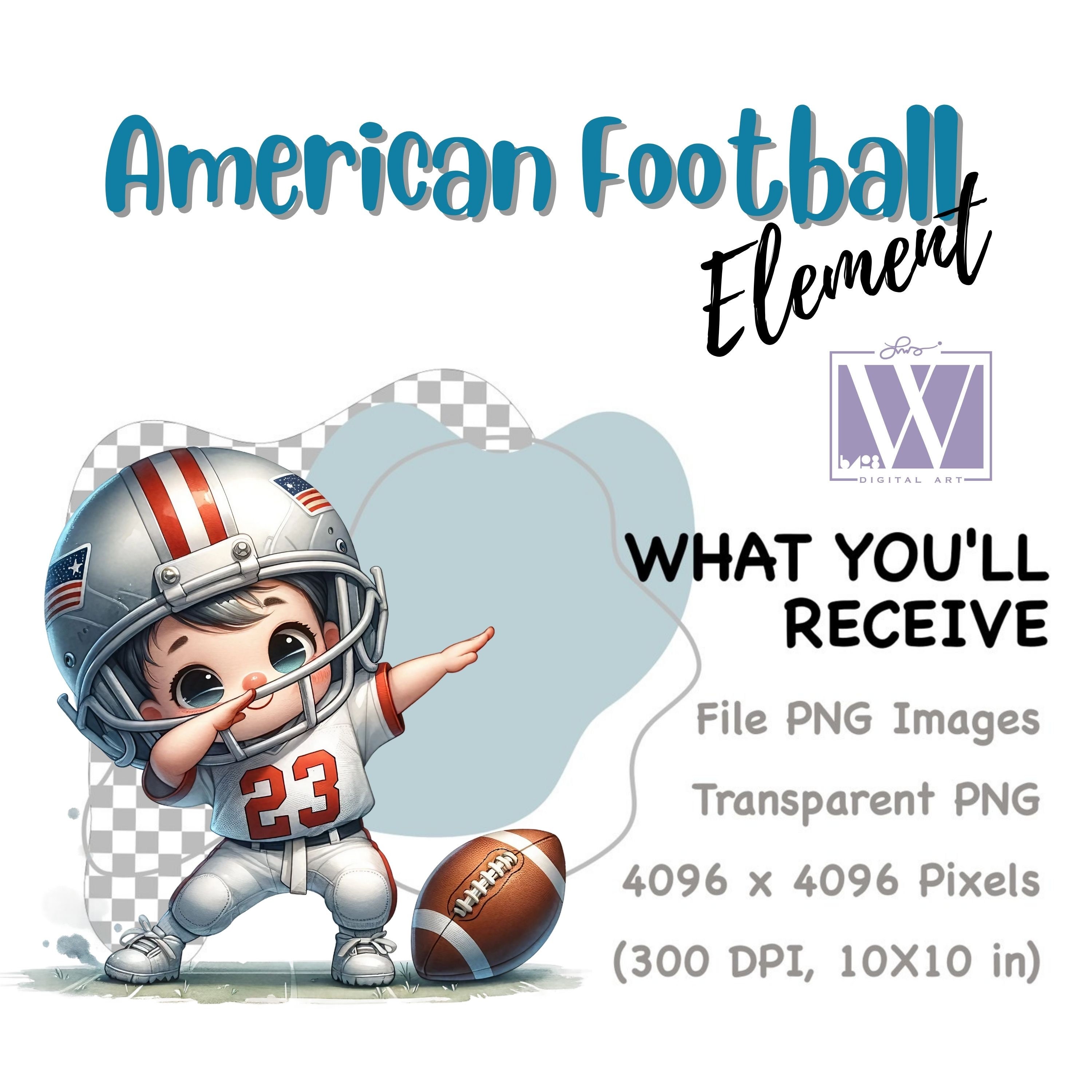Cute American Football Watercolor Clipart Set, Cute Sports ...