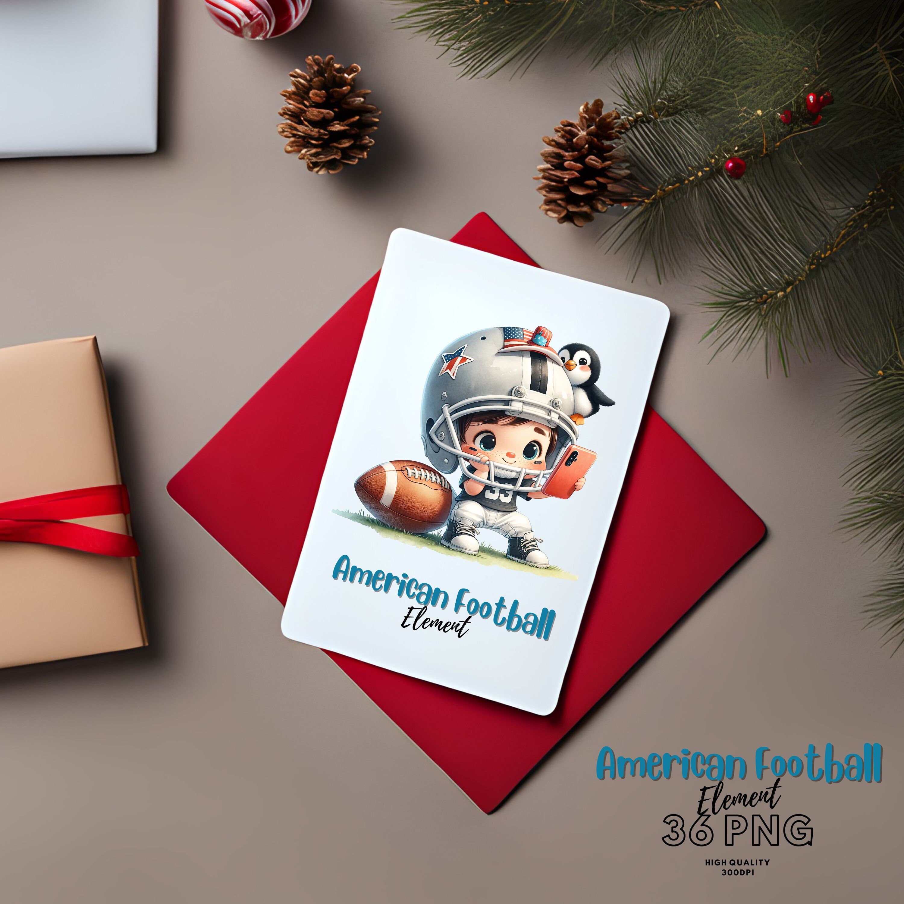 Cute American Football Watercolor Clipart Set, Cute Sports ...