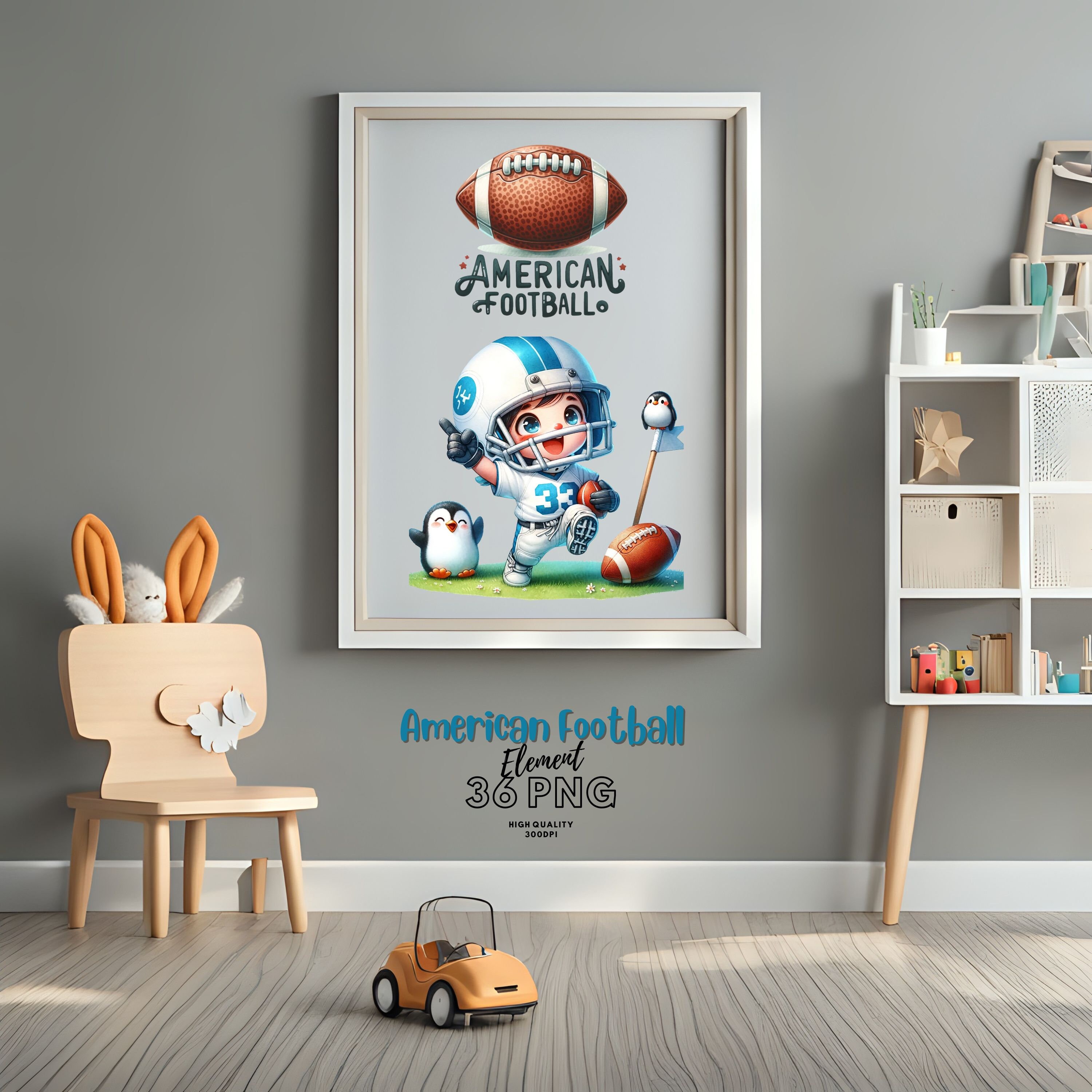 Cute American Football Watercolor Clipart Set, Cute Sports ...
