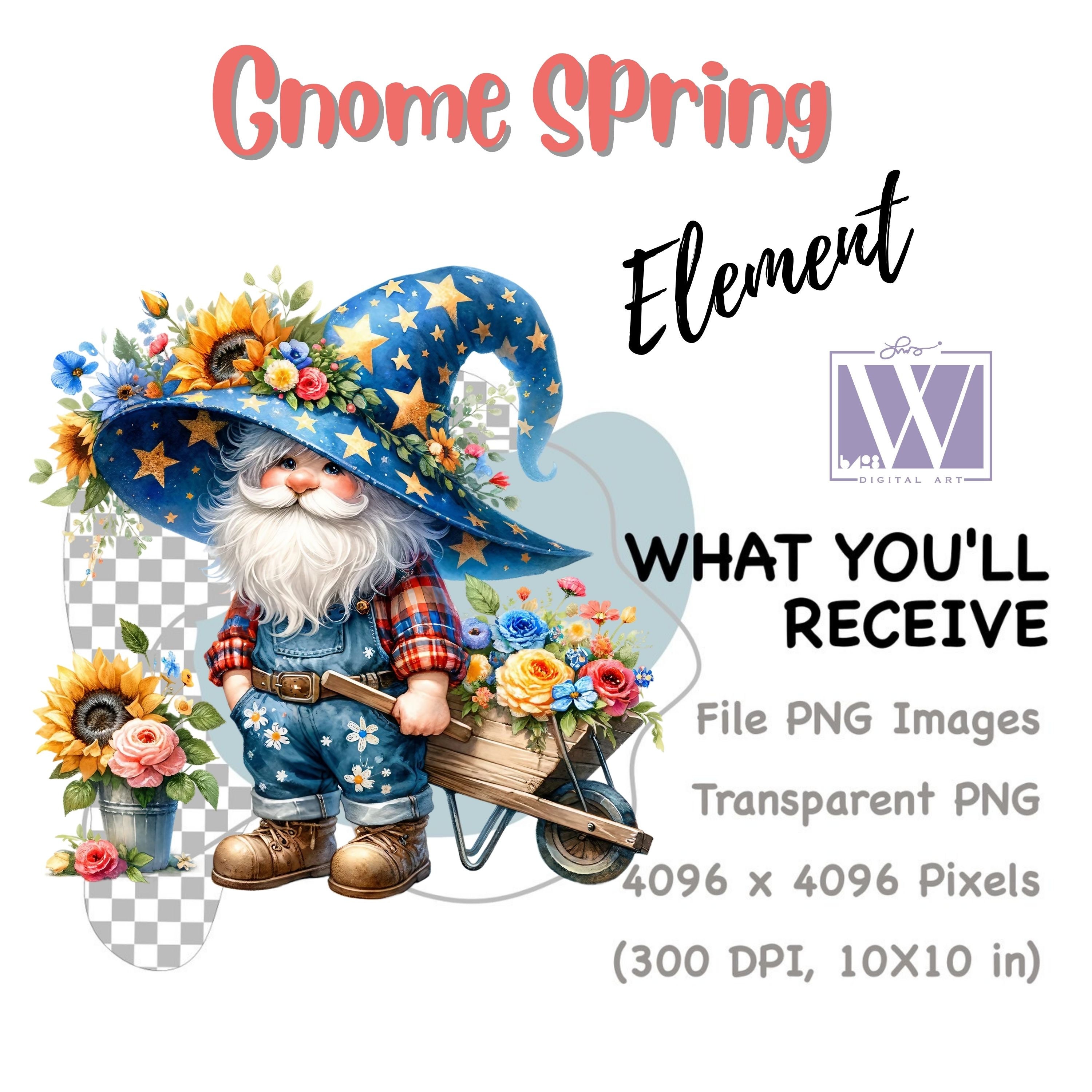 Spring Gnomes Clipart: Watercolor Pngs, Nursery Art (digital Download ...