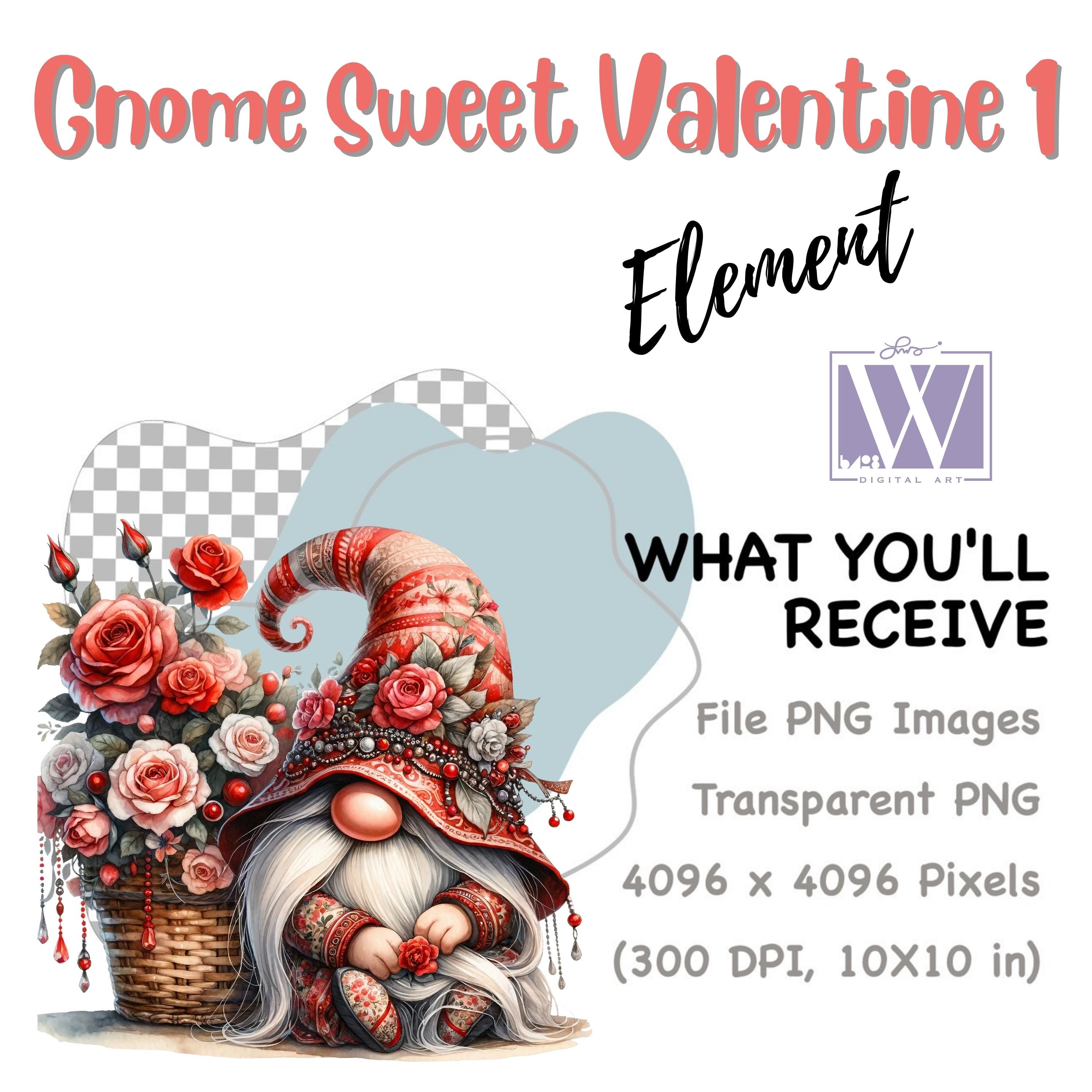 Valentines Gnome Clipart Bundle, Valentines Clipart, Valentines Png ...