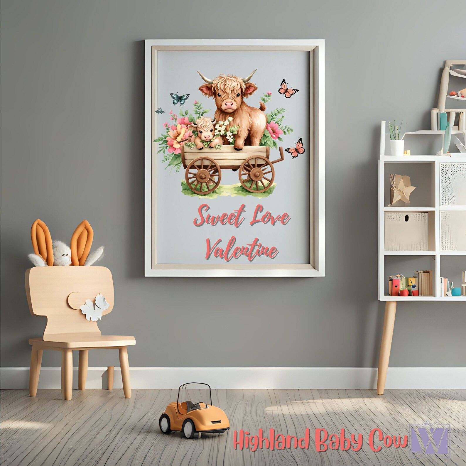 Highland Baby Cow Watercolor Clipart, Cow PNG Bundle, Highland Cow ...