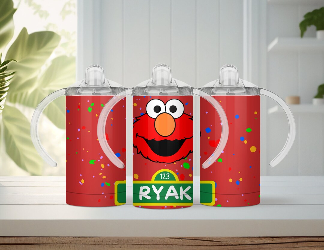 Elmo 12 Oz Sippy Cup Personalized 2 in 1 Design Transitions From ...