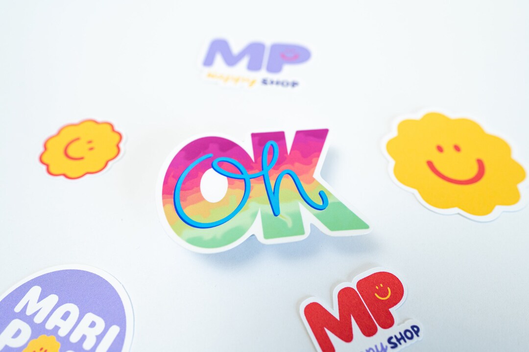 OH OK Sticker, Oh OK Holographic Glitter Sticker Cute Sticker 3 ...