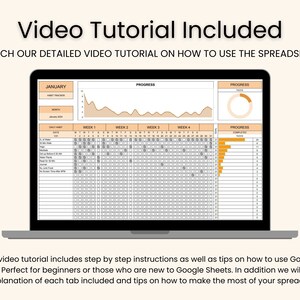 Habit Tracker Spreadsheet for Google Sheets, Daily Routine Tracker ...