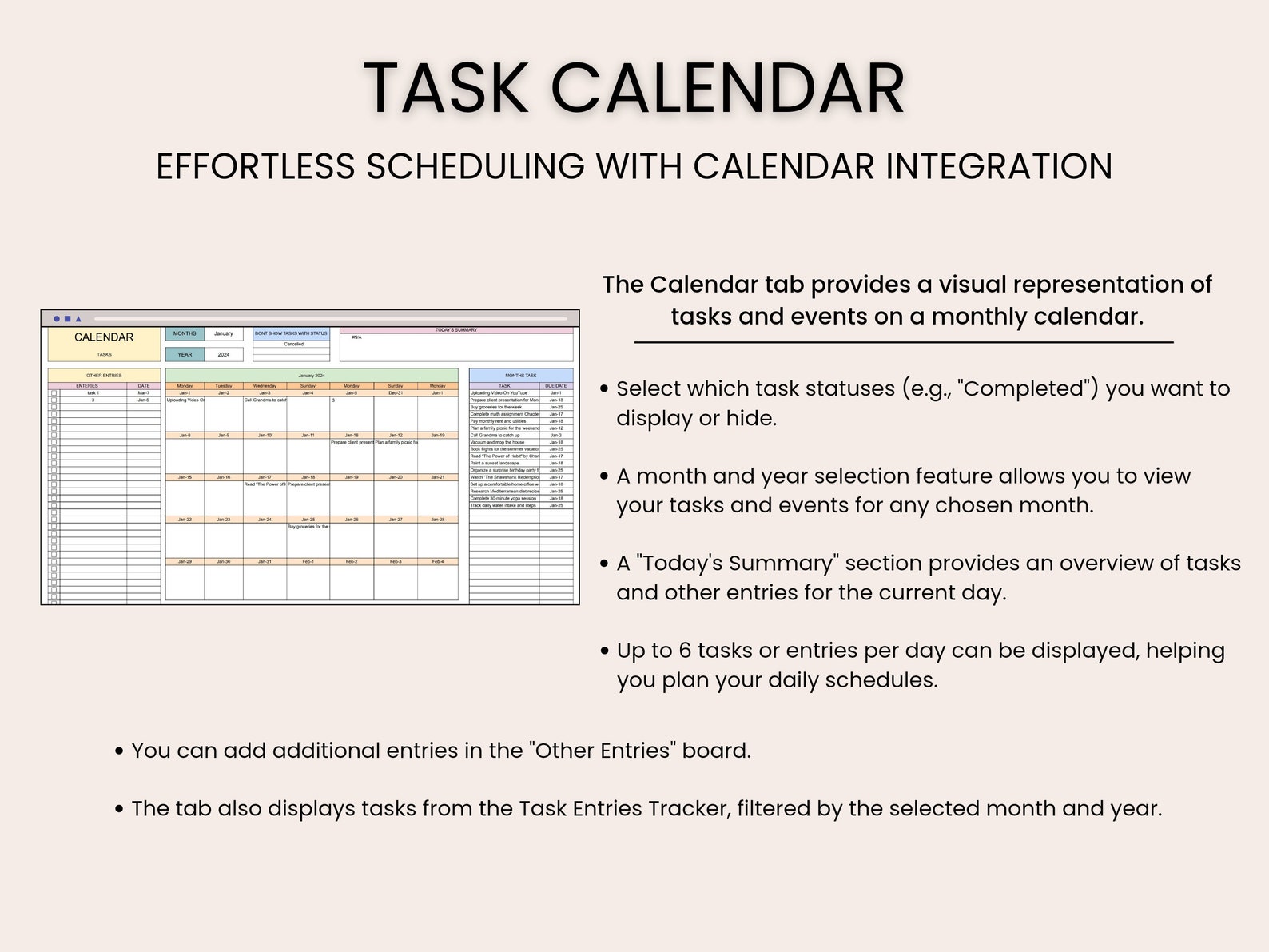 To Do List, Task Tracker, and Productivity Planner for Excel - Daily ...
