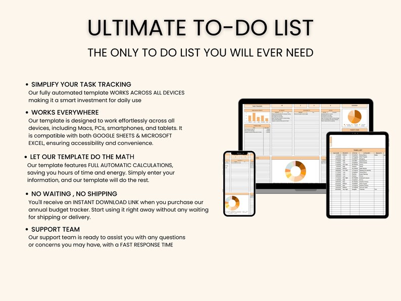 To Do List, Task Tracker, and Productivity Planner for Excel Daily ...