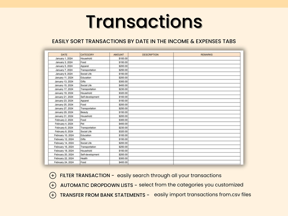 Income and Expense Tracker Spreadsheet Personal Financial Planner Excel ...