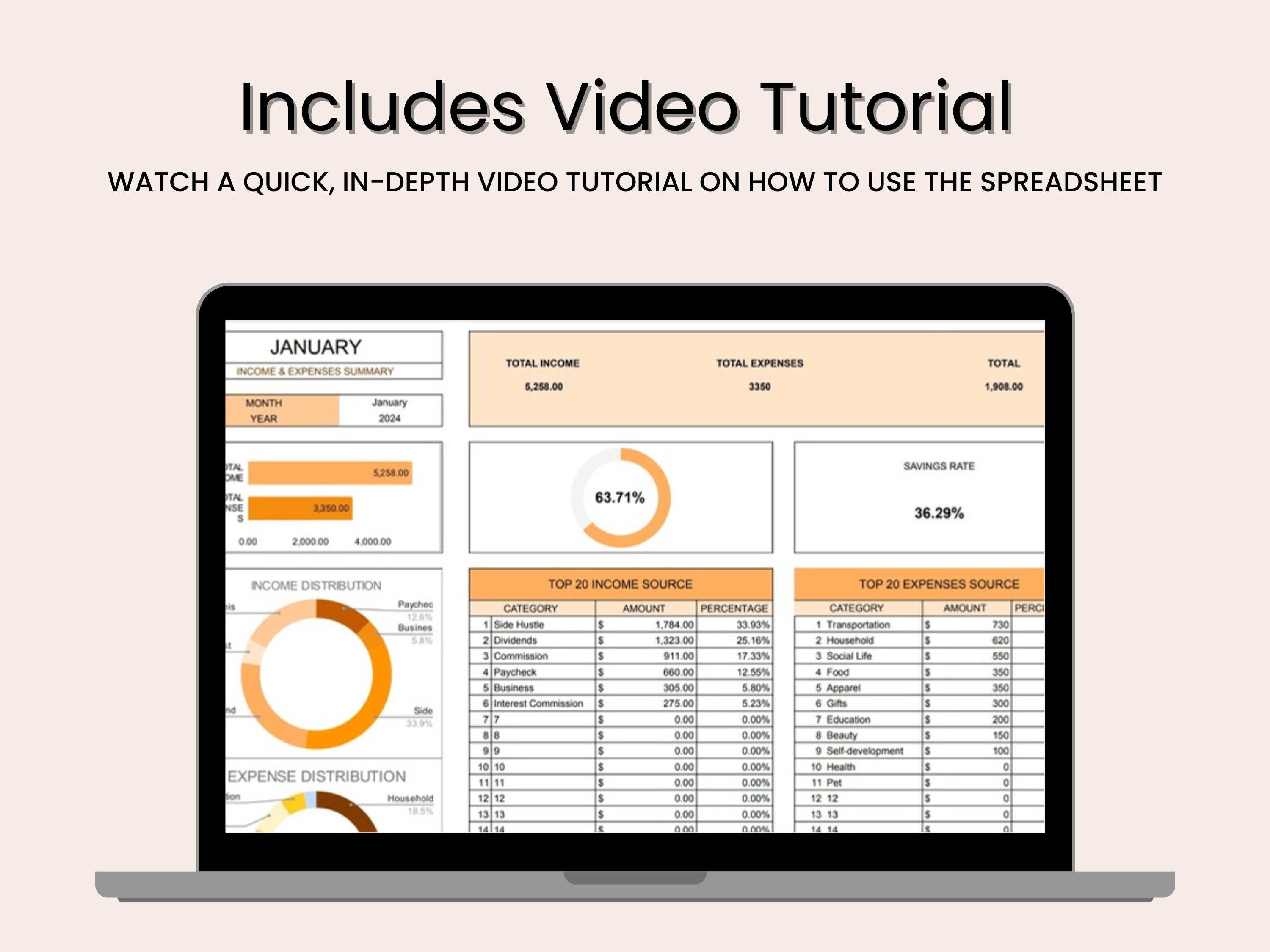 Income and Expense Tracker for Google Sheet ,personal Financial Planner ...
