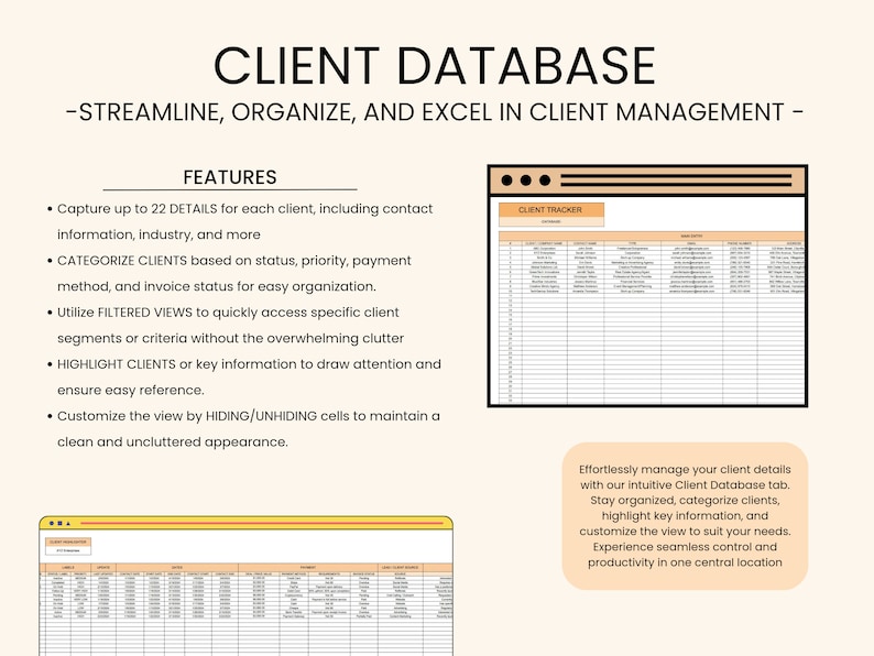 Client Tracker & Management for Small Businesses | CRM Tracker W/ Task ...