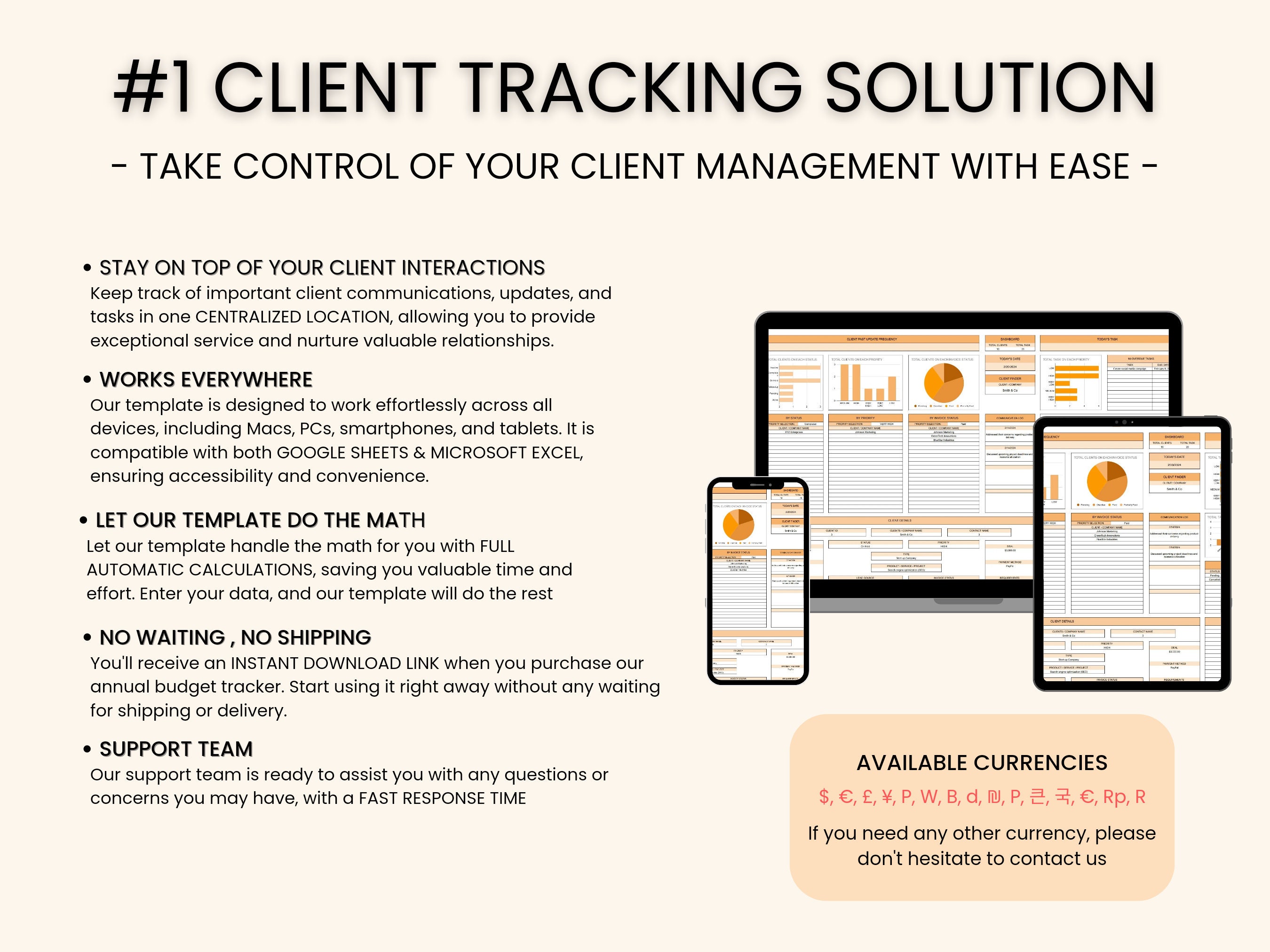 Client Tracker & Management for Small Businesses | CRM Tracker W/ Task ...