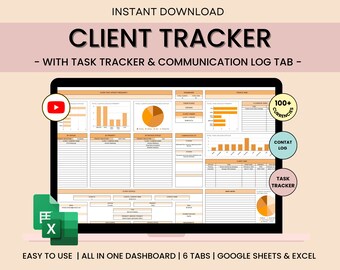 Client Tracker & Management for Small Businesses CRM Tracker W/ Task ...