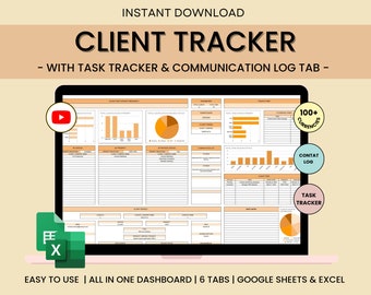 Client Tracker & Management for Small Businesses CRM Tracker W/ Task ...