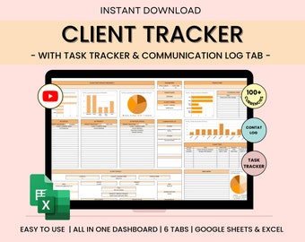 Client Tracker & Management for Small Businesses CRM Tracker W/ Task ...