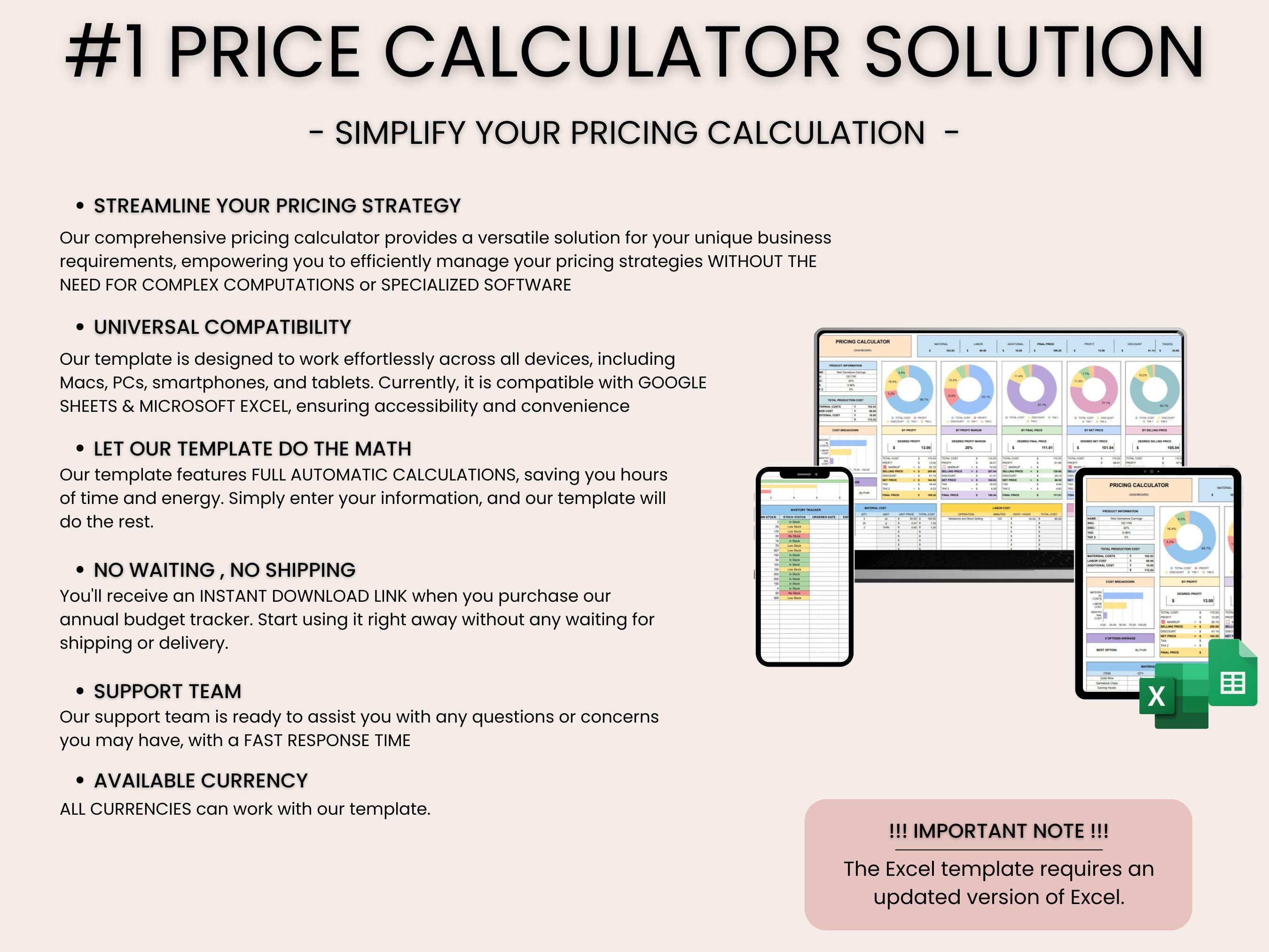 Price & Profit Calculator for Small Businesses With 5 Pricing ...