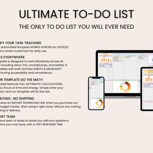 To Do List, Task Tracker, and Productivity Planner for Excel - Daily ...