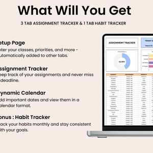 Student Planner Spreadsheet, School Assignment Tracker Google Sheets ...