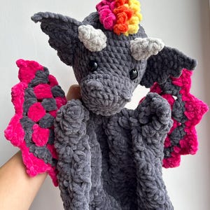 Dragon Lovey Crochet Pattern, Dragon Crochet Pattern, Low-sew Dragon ...