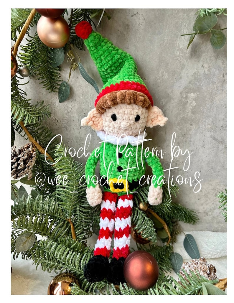 Jingles the Elf Crochet Pattern. No Sew Amigurumi Rag Doll With ...