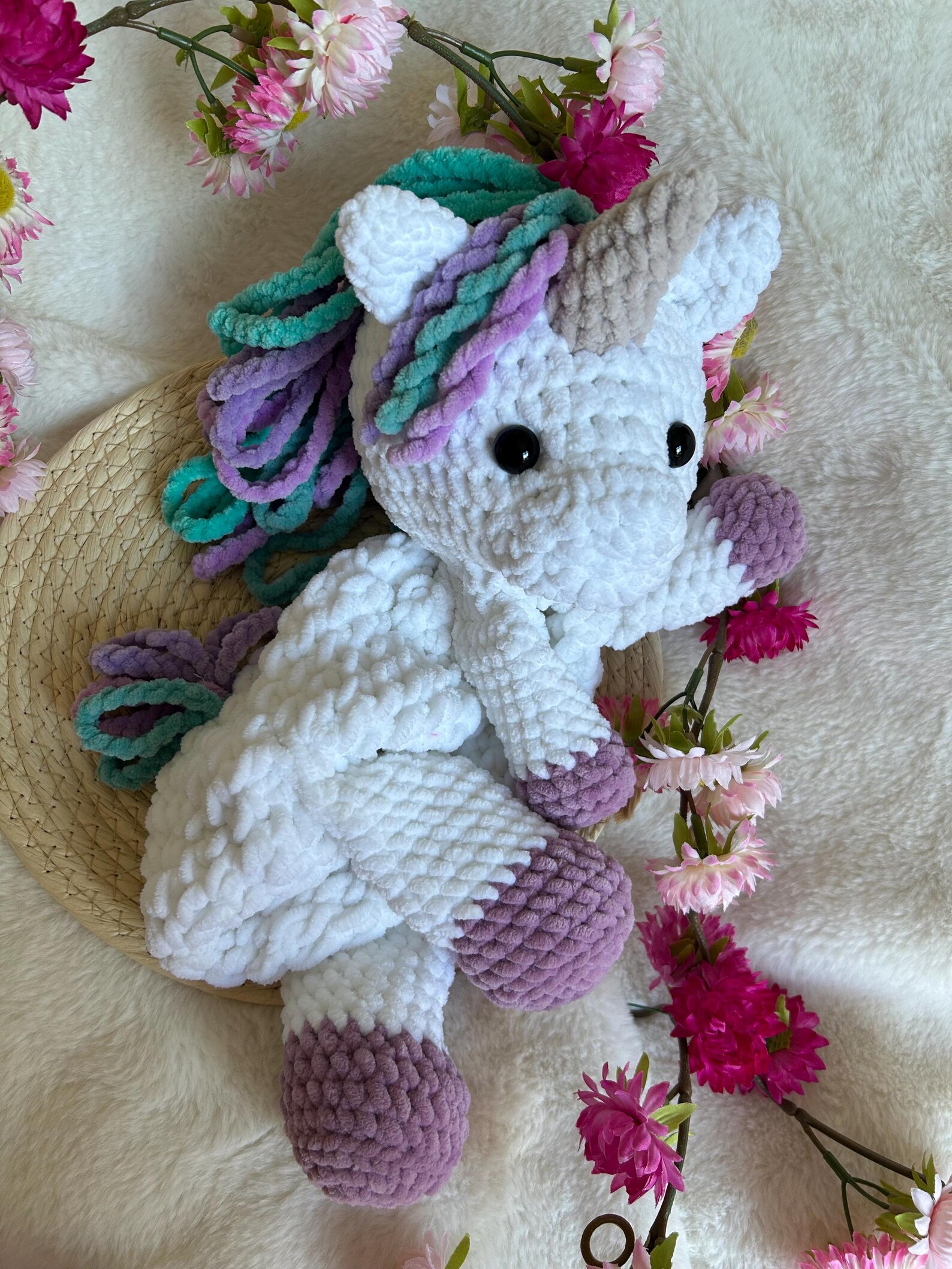 Unicorn Lovey Crochet Pattern: Low-sew Amigurumi (PDF Download ...