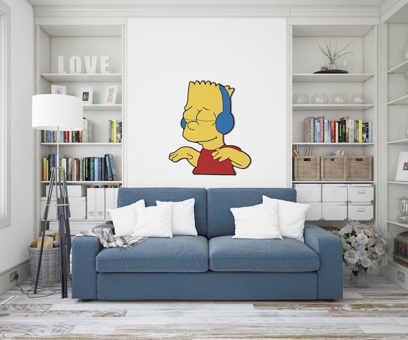 Bart Simpson Wood Wall Art,simpsons Portrait,fun and Unique Home or ...