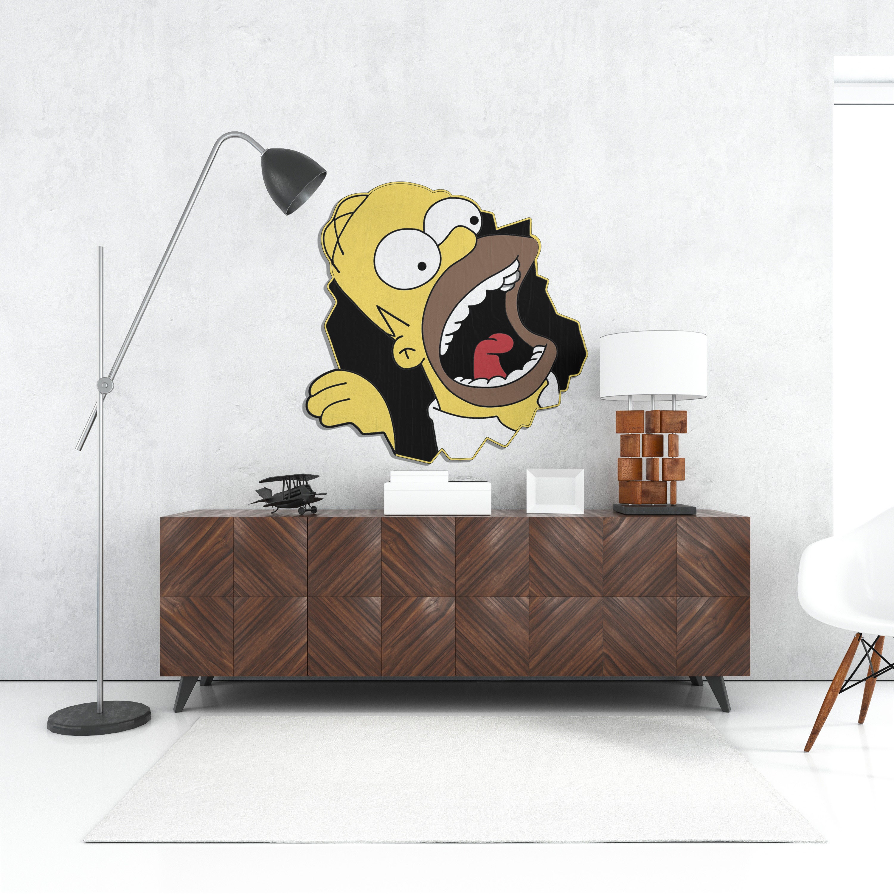 Homer Simpson Wood Wall Art,simpsons Wood Portrait,cartoon Portrait,fun ...