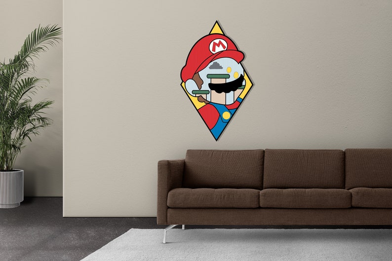 Super Mario Wood Wall Decor,mario Wood Wall Art,wooden Picture,3d Wood ...