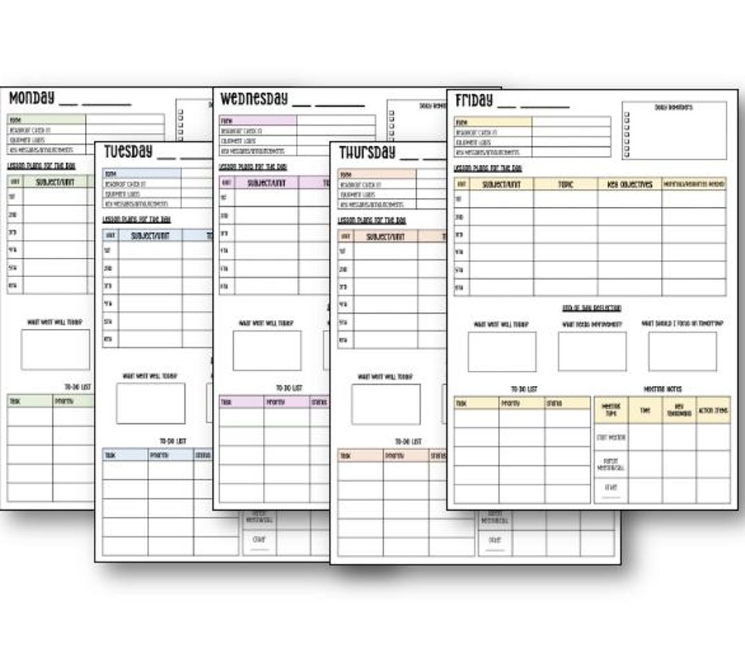 Weekly Teacher Planner Trainee Teacher Planner Teacher Organisation - Etsy